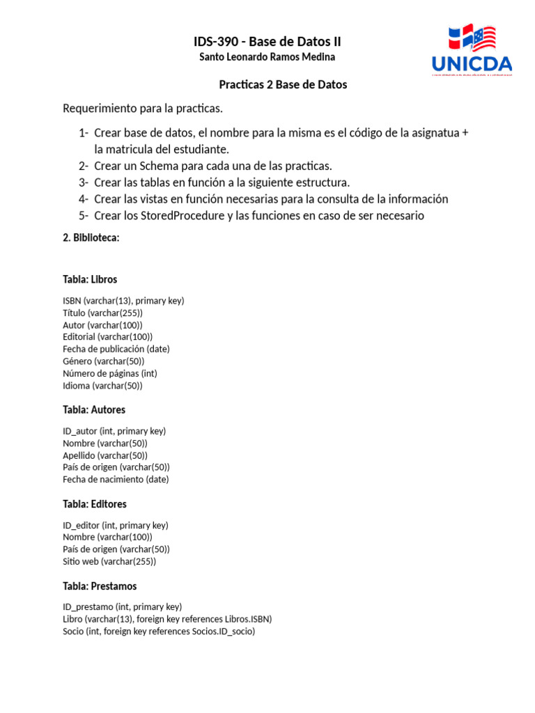 Practicas para Base de Datos Practica 2 | PDF