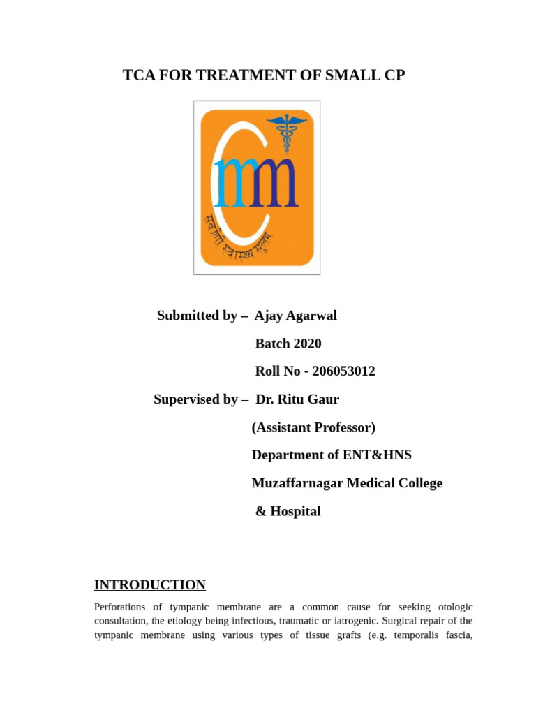 Tca For Treatment of Small CP | PDF | Surgery | Inflammation