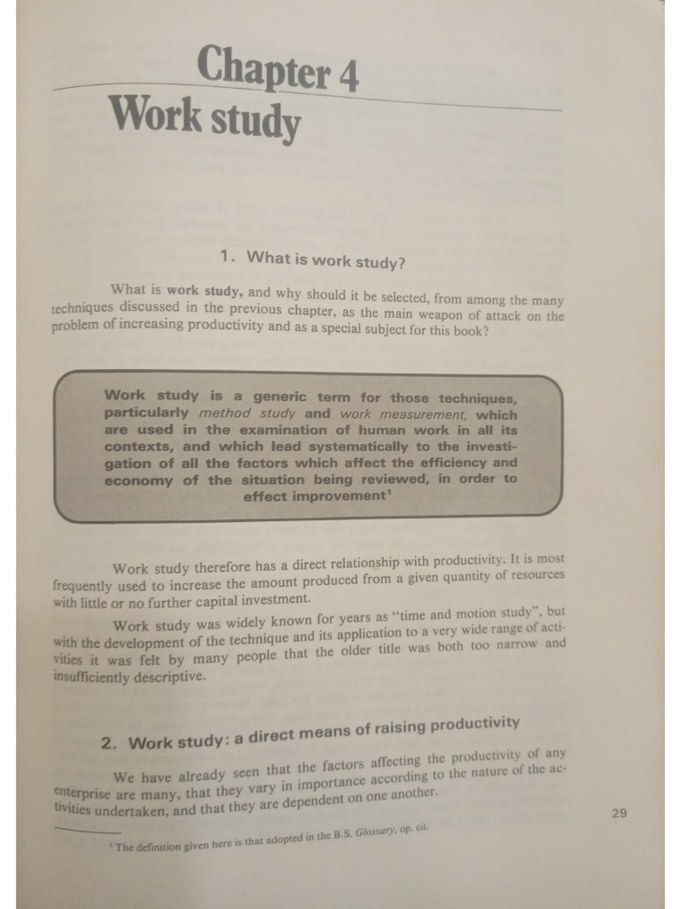 Introduction to Work Study | PDF