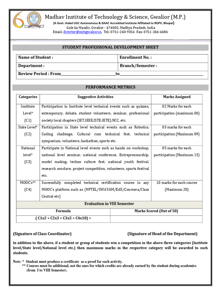 Student Professional Development Sheet_final | PDF | Distance Education