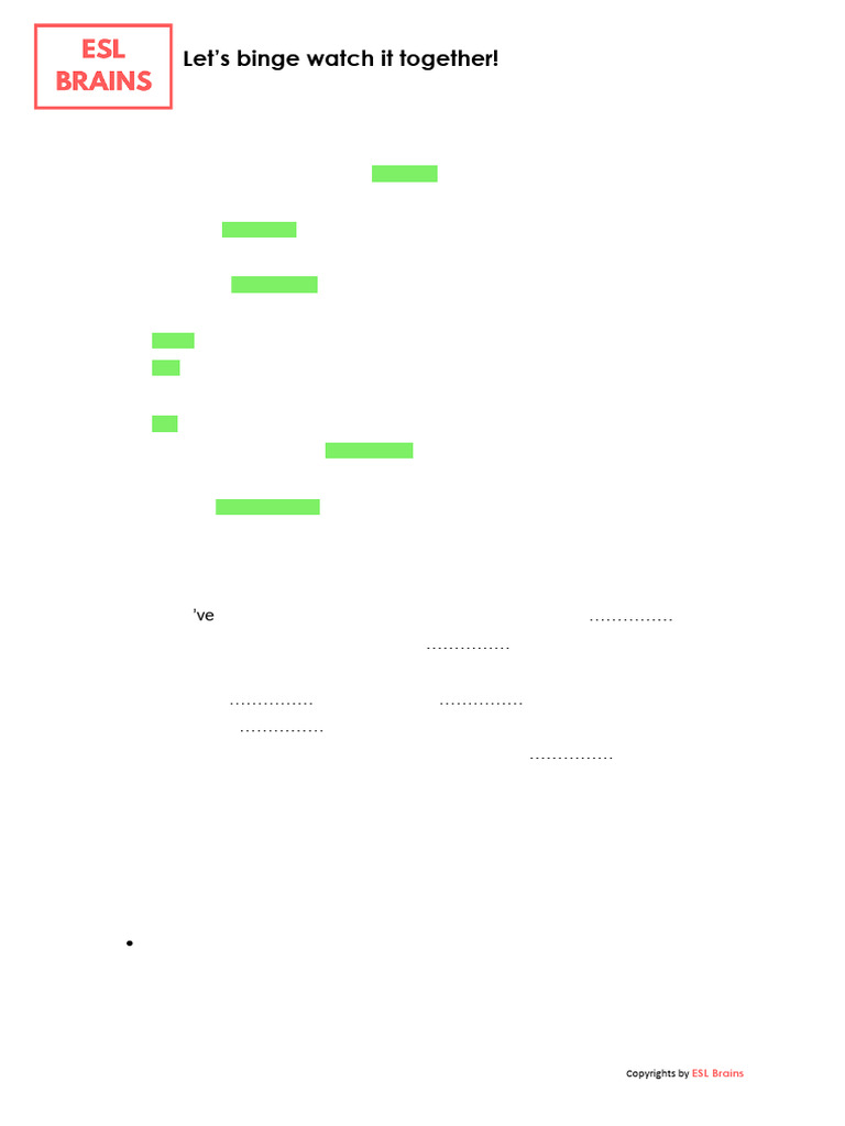 ESL Brains Lets Binge Watch It Together SV 1407 | PDF | Games ...