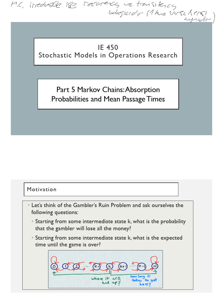 IE 450 Part 5 Markov Chains-Absorption Probabilities and Mean Passage ...