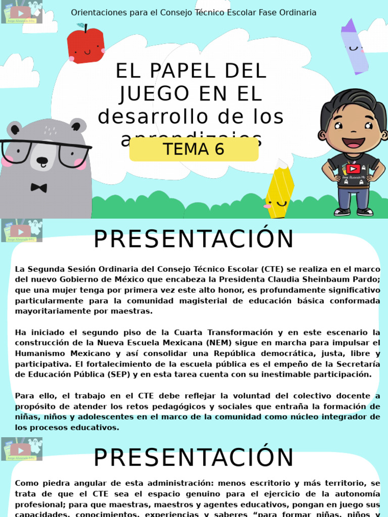 TEMA 6 El Papel Del Juego en El Desarrollo de Los Aprendizajes - 20241022 - 150631 - 0000 | PDF ...