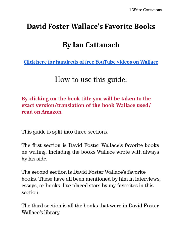 David Foster Wallace's Favorite Books | PDF | Dictionary | Grammar