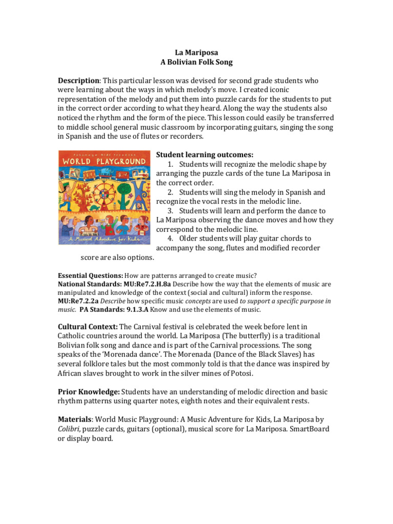 la-mariposa | PDF | Dances | Songs