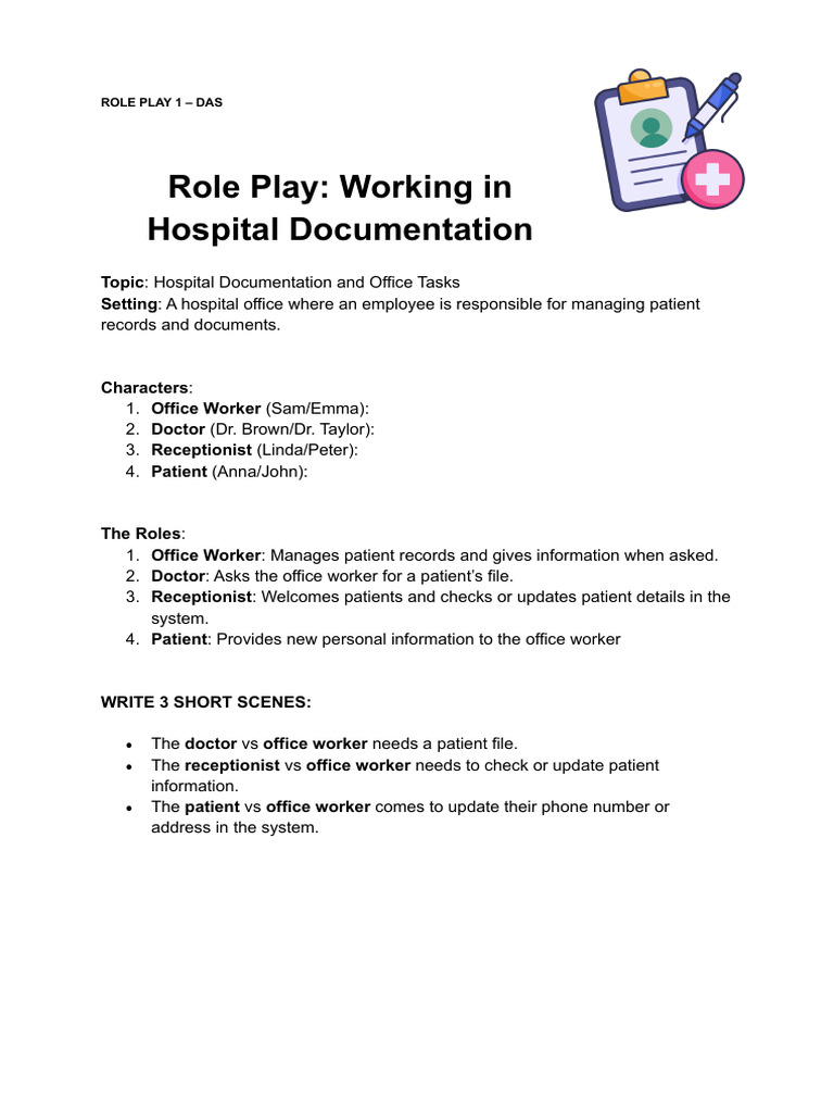 Role Play 1 Das Students | PDF