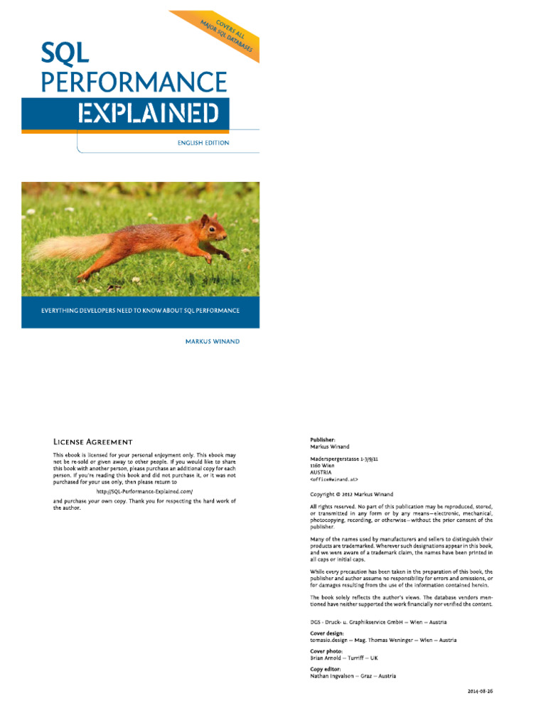 SQL Performance Explained Markus Winand | PDF | Algorithms And Data Structures | Information ...