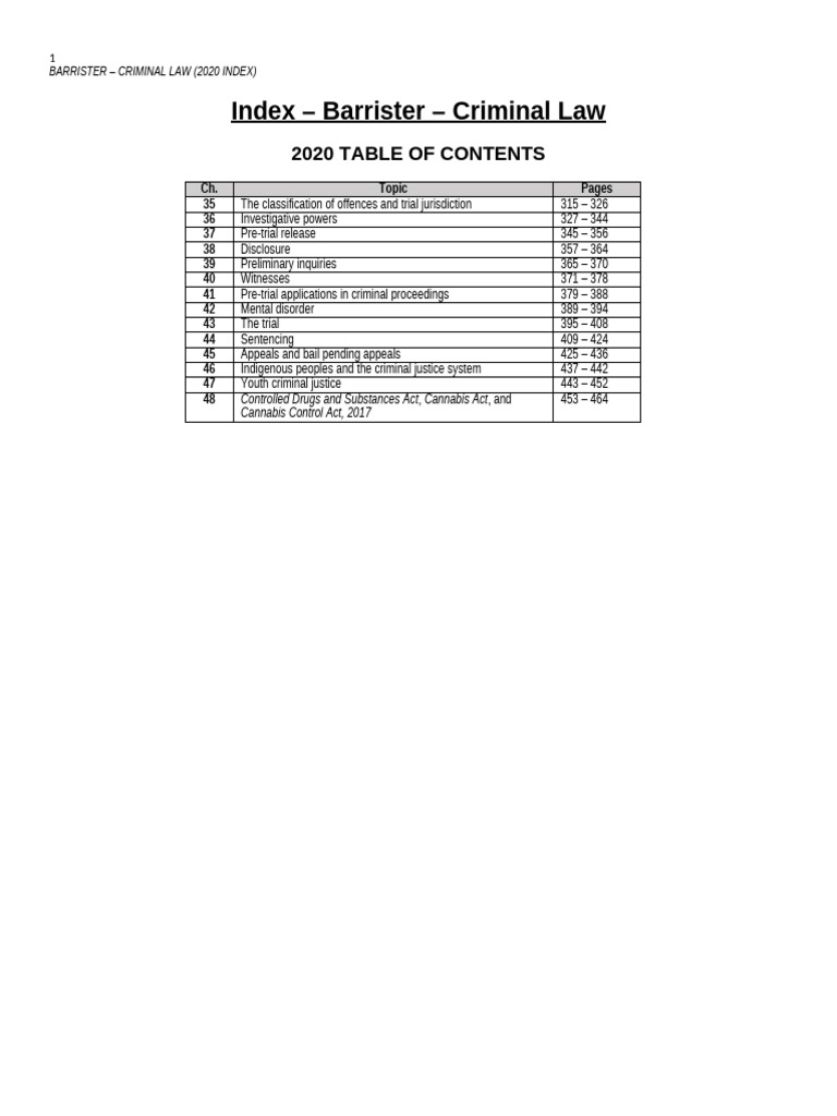 Index - Barrister - Criminal Law | PDF | Bail | Legal Procedure
