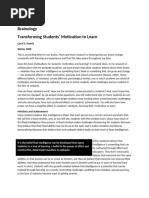 Brainology by Dweck | PDF | Mindset | Psychology