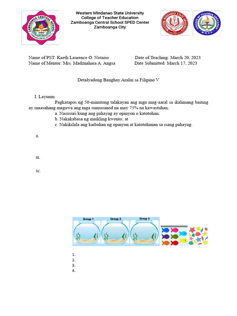 Banghay Aralin Sa Filipino V | PDF