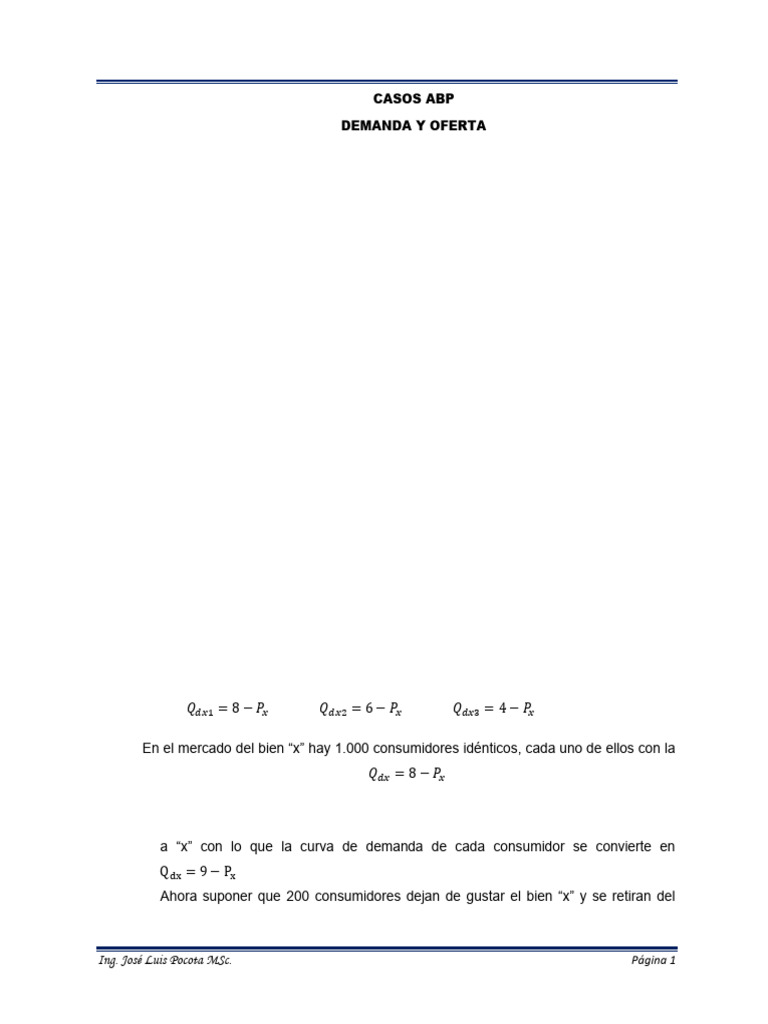 Casos ABP 1 | PDF | Curva de demanda | Mercado (economía)