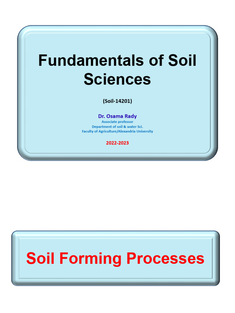 Lecture3 FormingProcesses | PDF | Weathering | Soil