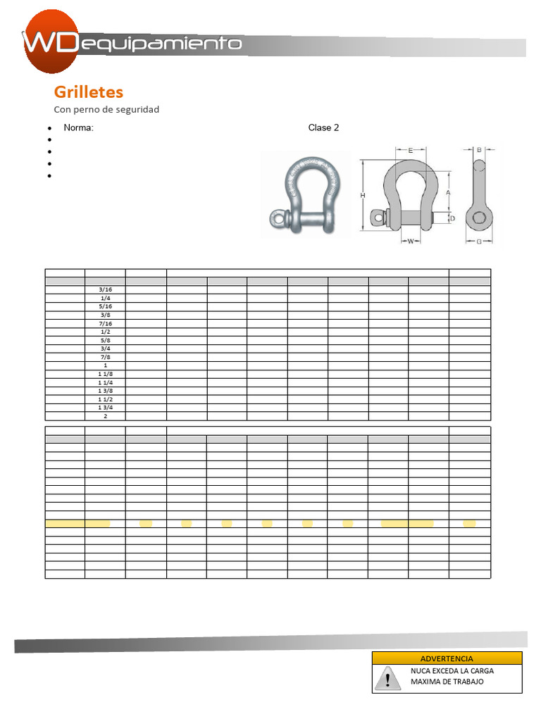 Catálogo de Grilletes YOKE | PDF