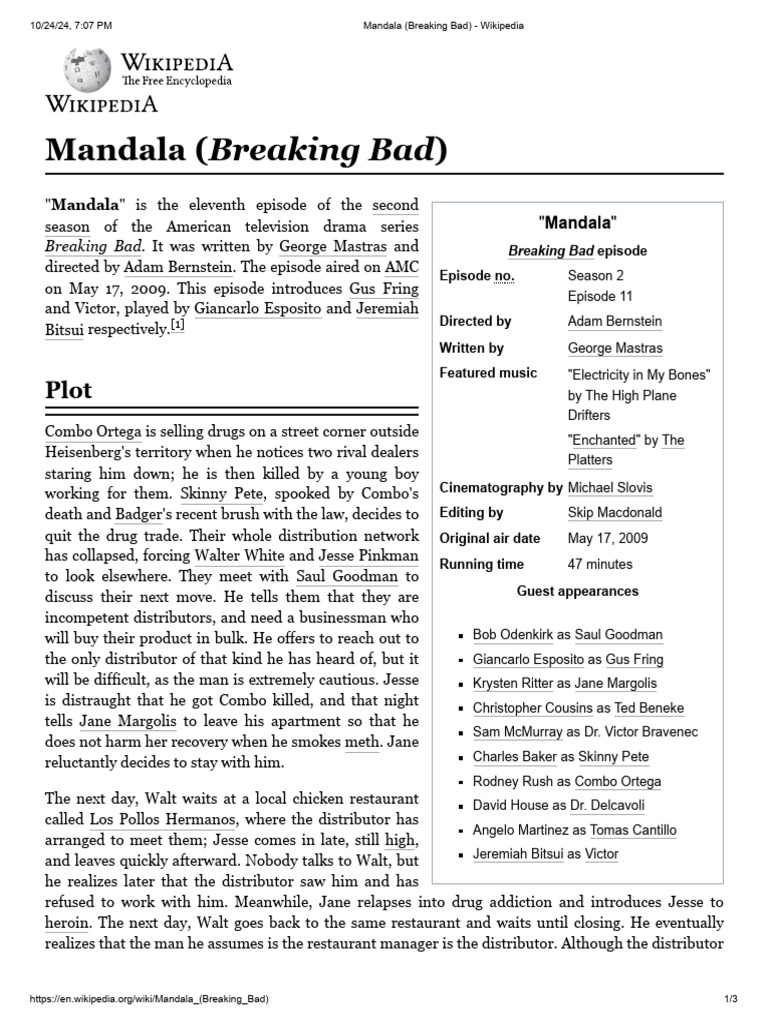Mandala (Breaking Bad) - Wikipedia | PDF | Television Episodes ...