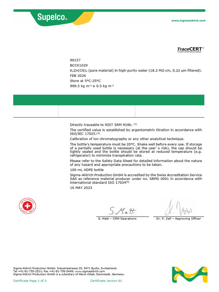 Certified Reference Material | PDF | Science | Metrology