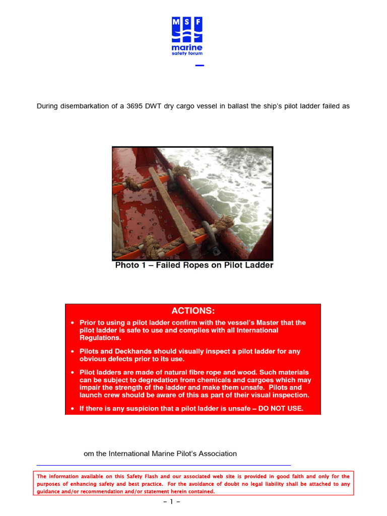 10A. msf-safety-flash-13 34 - Pilot Ladder | PDF