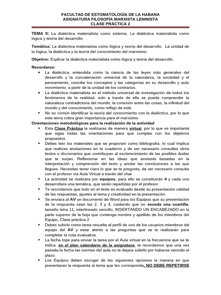 Clase Prã Ctica 2 | PDF | Dialéctico | marxismo