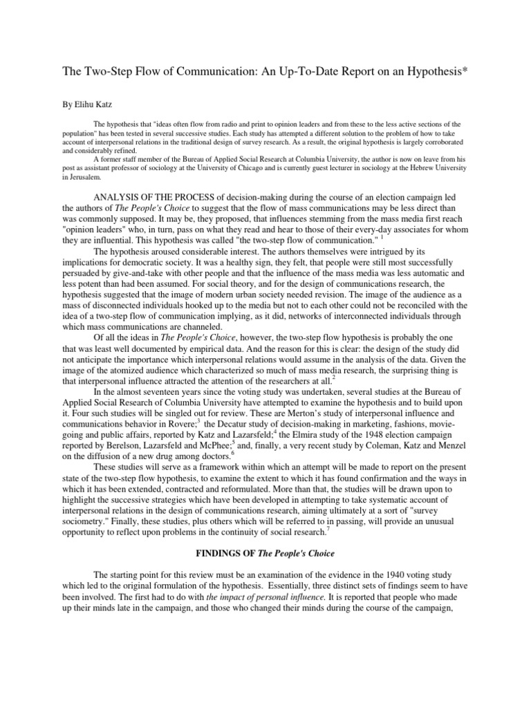 The Two Steps Flow | PDF | Social Psychology