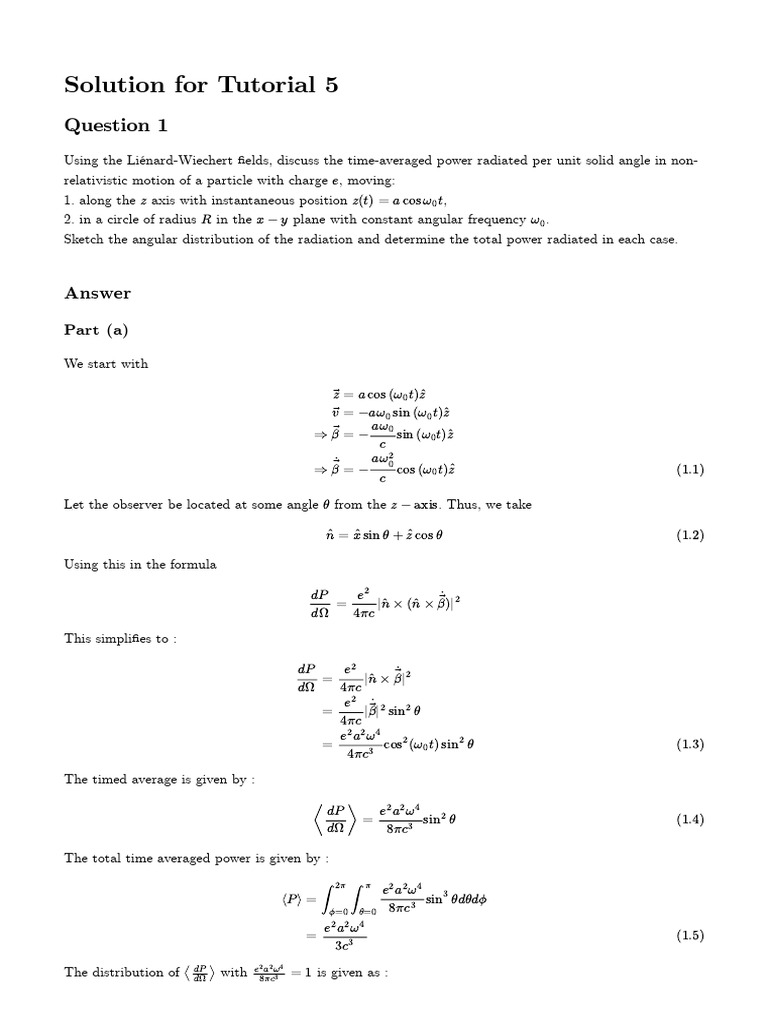 Classical Electrodynamics Tutorial Pdf Physical Phenomena