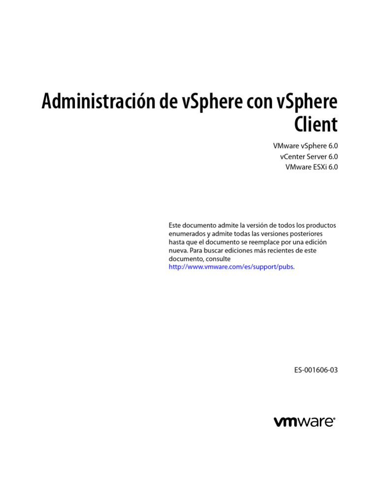 Vsphere Esxi Vcenter Server 60 Client Administration Guide | PDF | V ...
