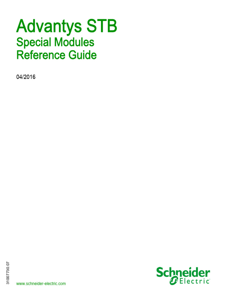 Advantys STB: Special Modules Reference Guide | PDF | Programmable ...