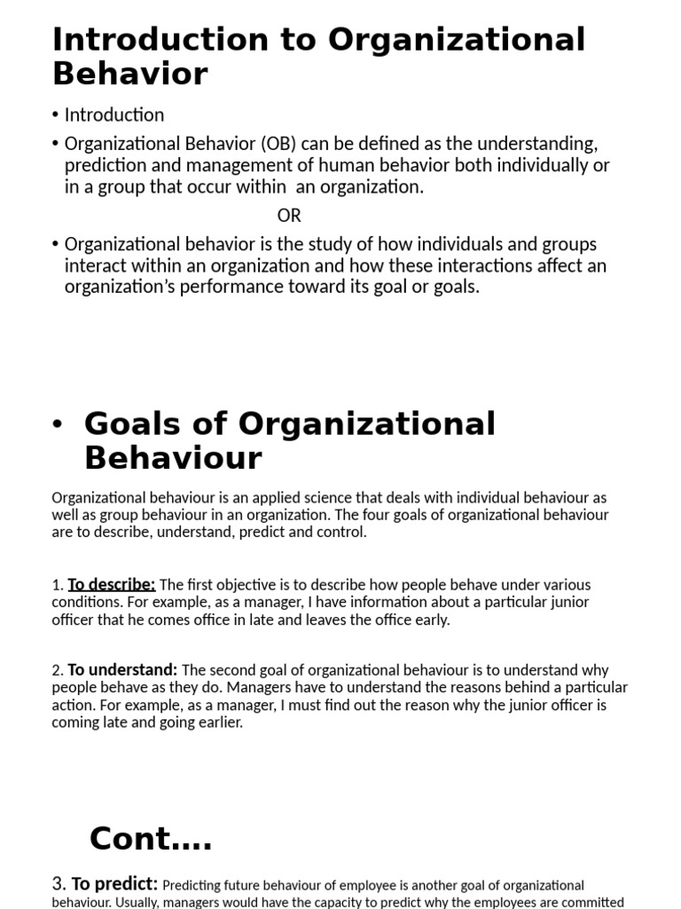 Presentation About OB | PDF | Employment | Organizational Behavior