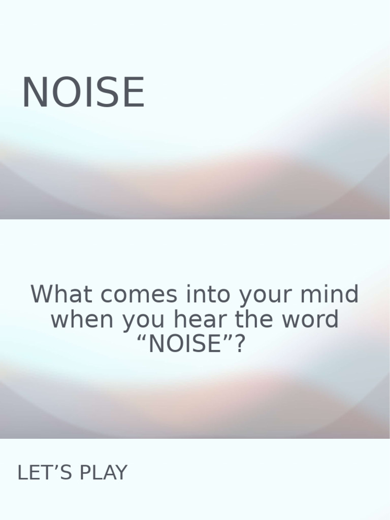 Noise | PDF