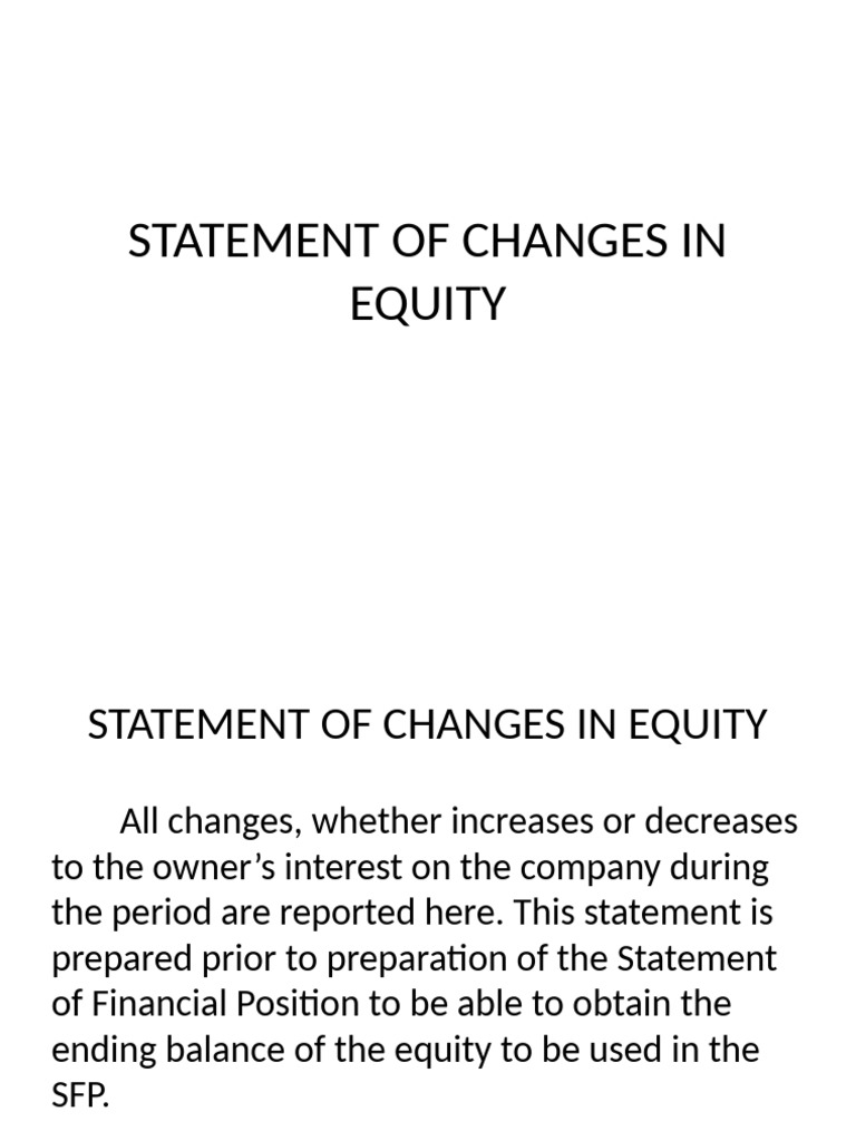 Statement of Changes in Equity Guide | PDF