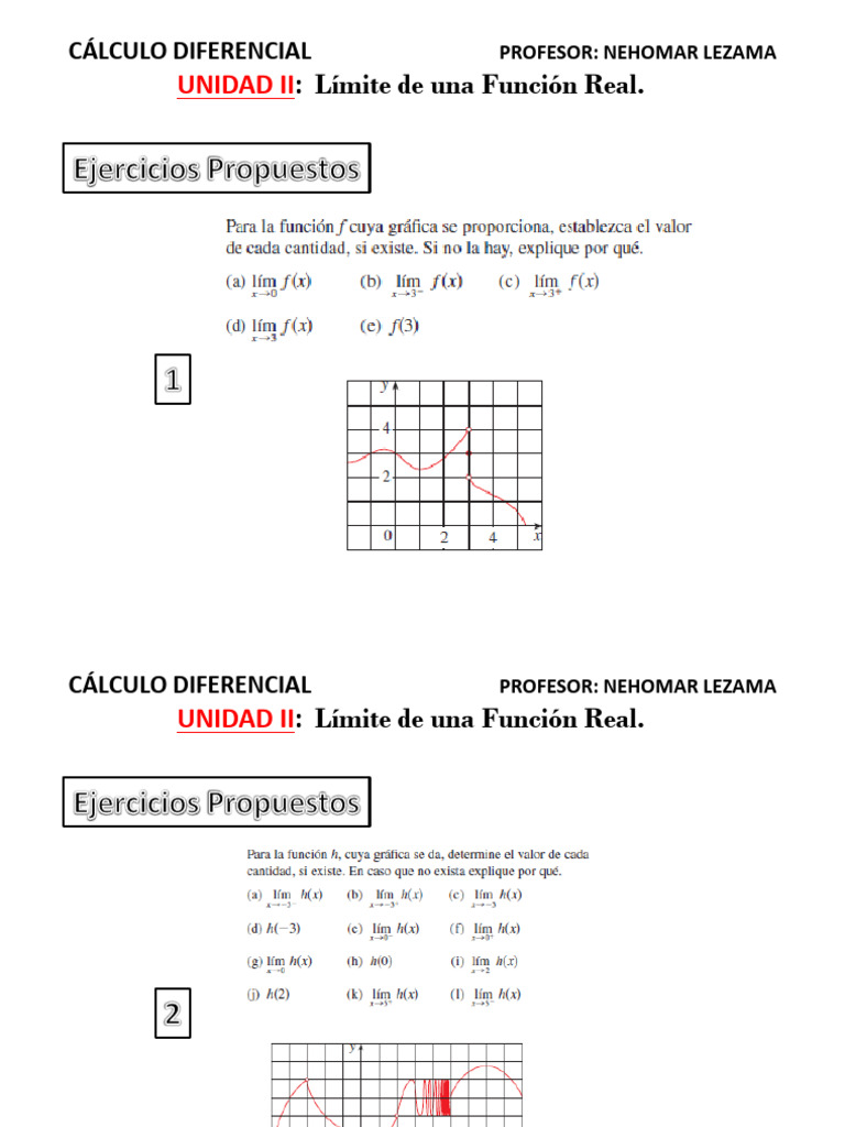 Ejercicios de Límite en Cálculo Diferencial | PDF