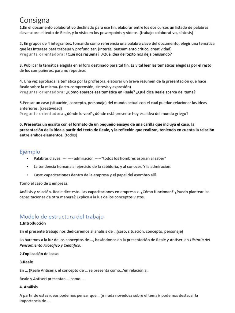 Consigna TP Condiciones del Filosofar | PDF