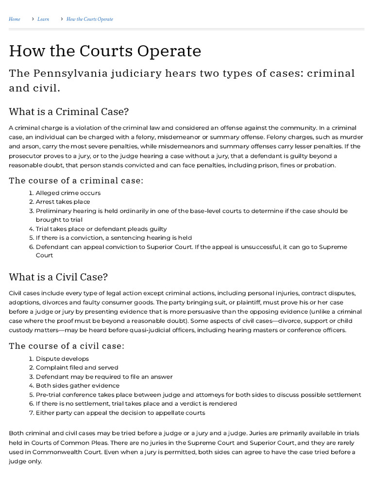 How The Courts Operate - Learn - Unified Judicial System of ...