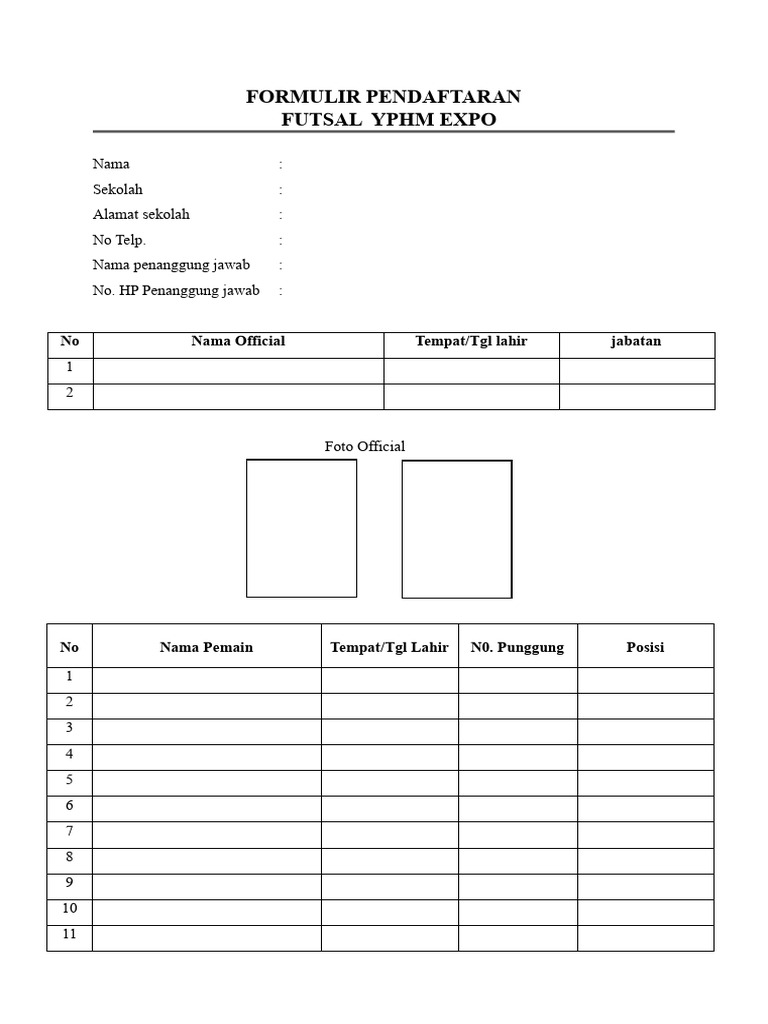 Formulir Futsal | PDF