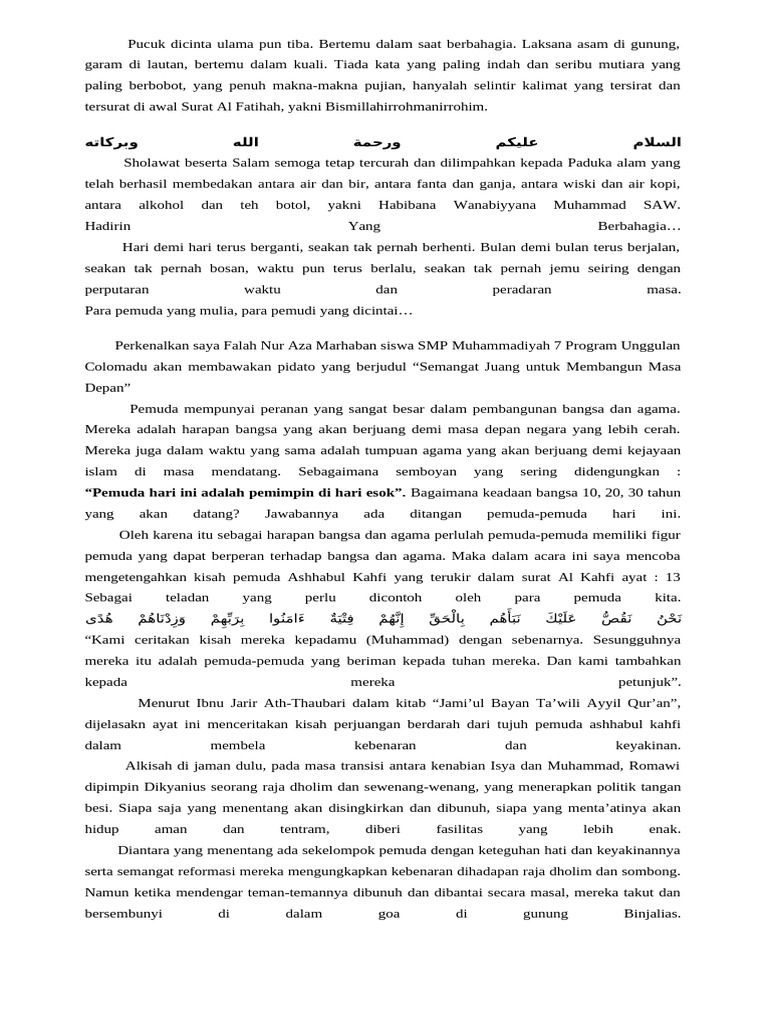 Pidato Azza | PDF | Agama & Spiritualitas