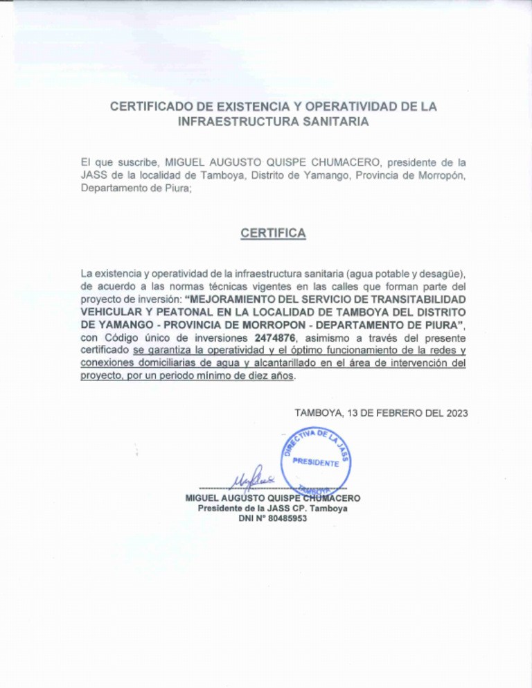 Modelo de Certificado Jass | PDF