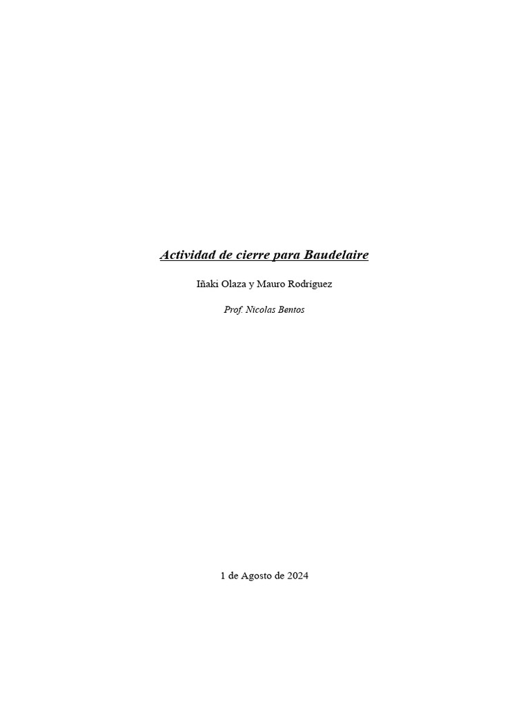 Actividad de Cierre I.Olaza, M.R | PDF | Romanticismo | Naturaleza