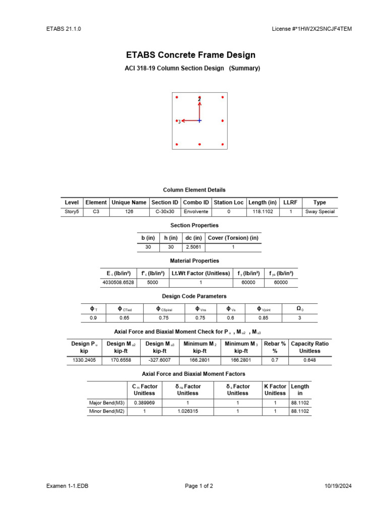 Columna Report | PDF | Structural Engineering | Civil Engineering