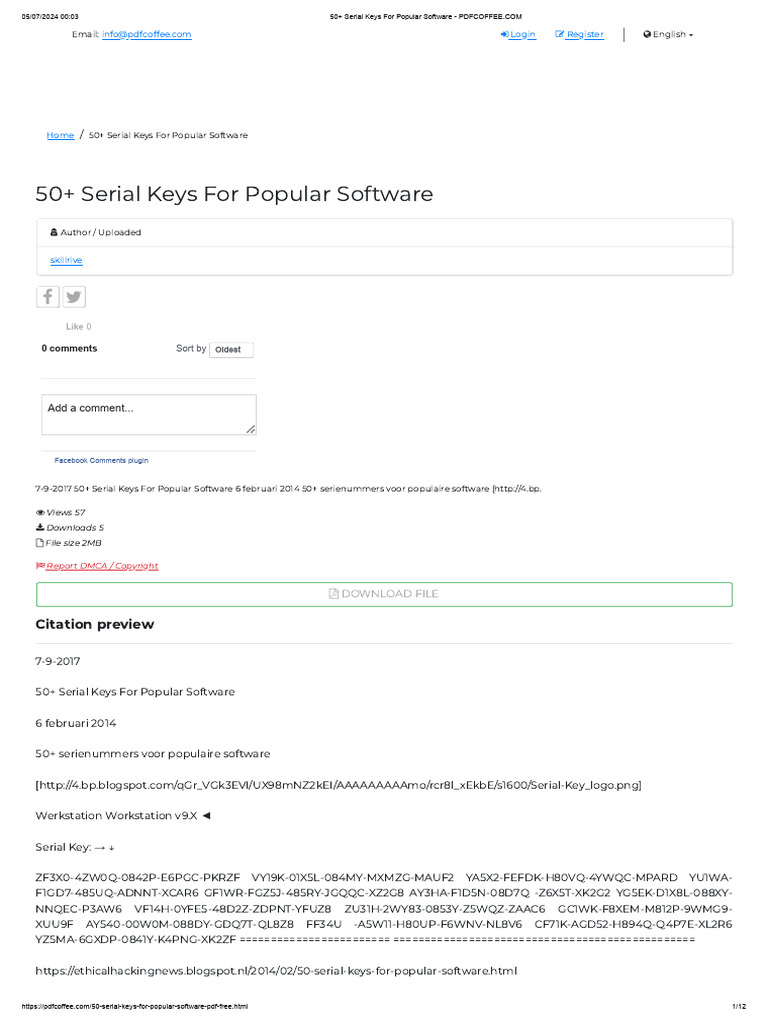 50+ Serial Keys for Popular Software - PDFCOFFEE.com | PDF | Adobe Creative Suite | Computing
