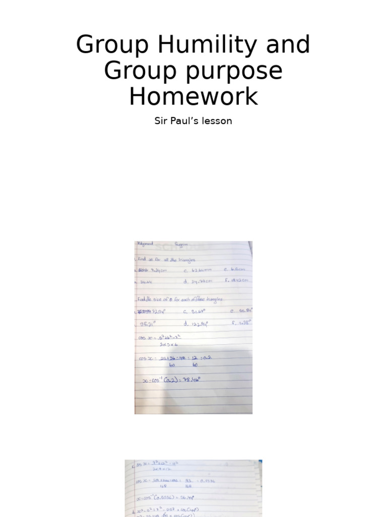Group Humility and Group Purpose Homework: Sir Paul's Lesson | PDF