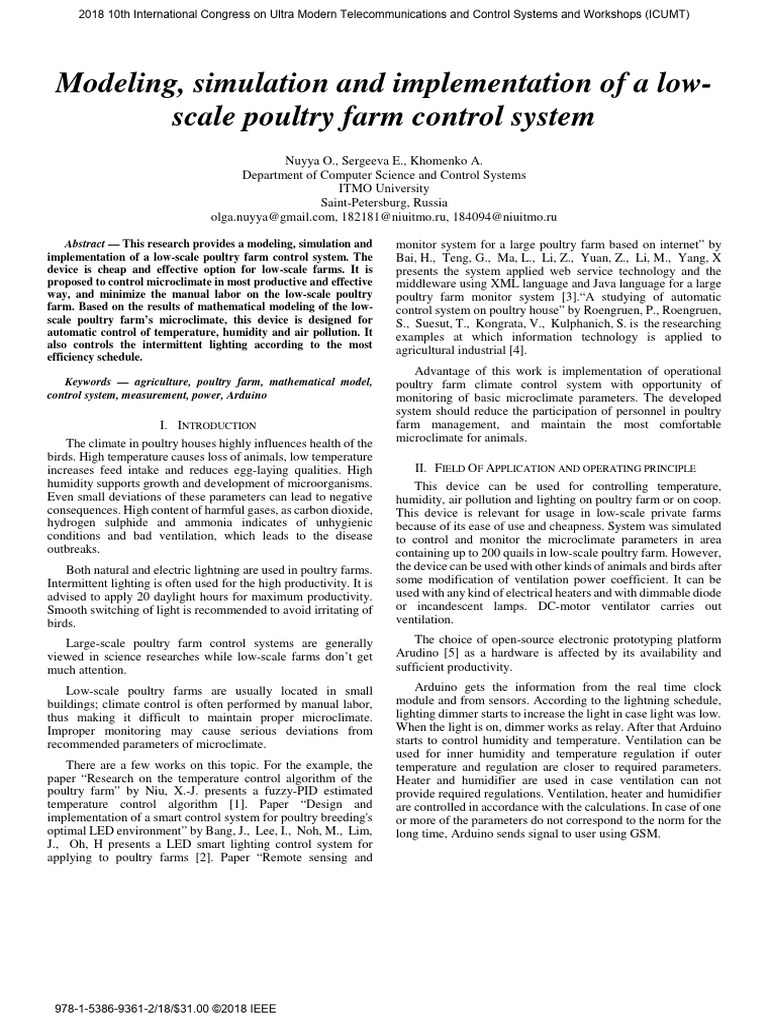 Modeling Simulation and Implementation of Pmba Low - Scale Poultry Farm ...