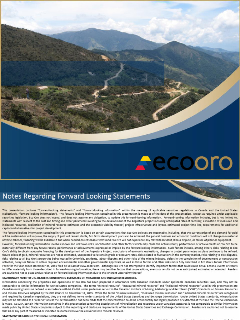 Brochure - Eco Oro - Angostura Colombia - Feb2013 | PDF | Risk | Economies