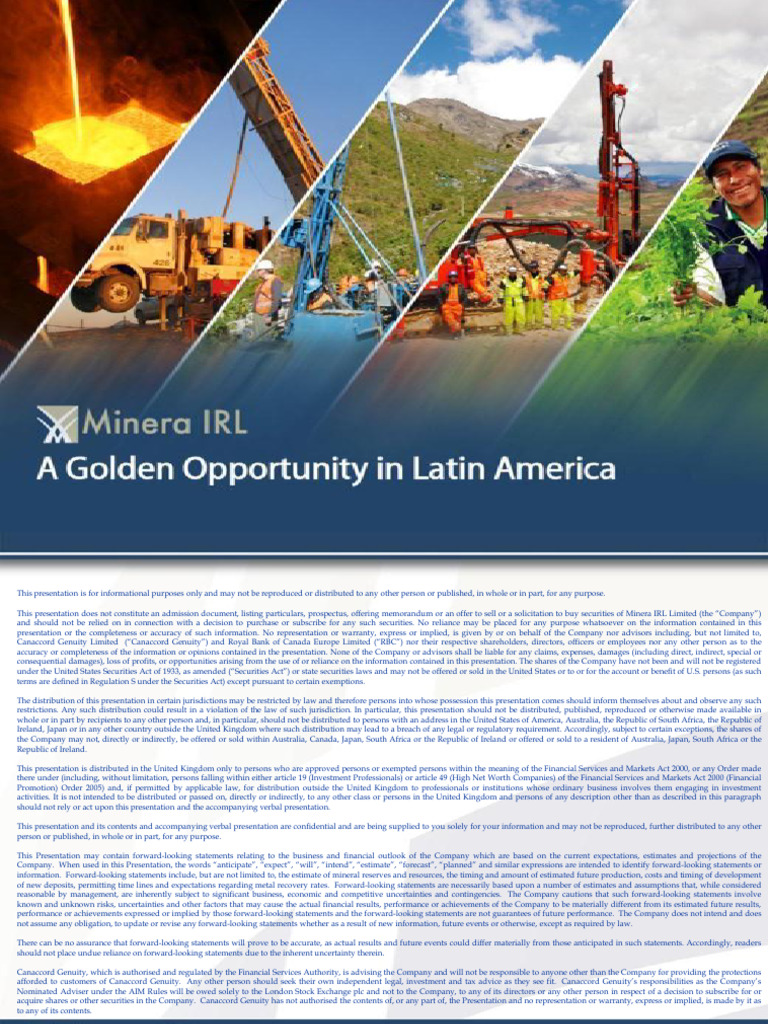 Brochure IRL Mar2013 | PDF | Mining | Securities (Finance)