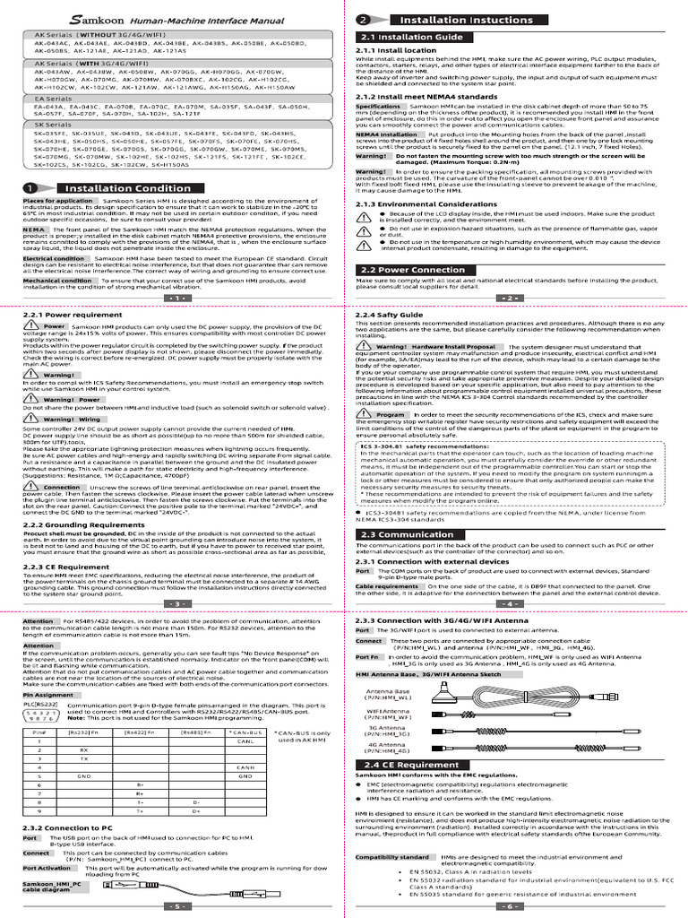 Human-Machine Interface Manual | PDF