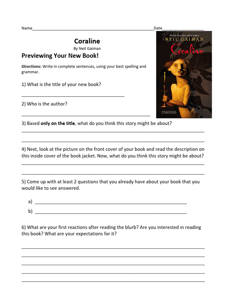 Coraline: Previewing Your New Book! | PDF | Courage | Psychology