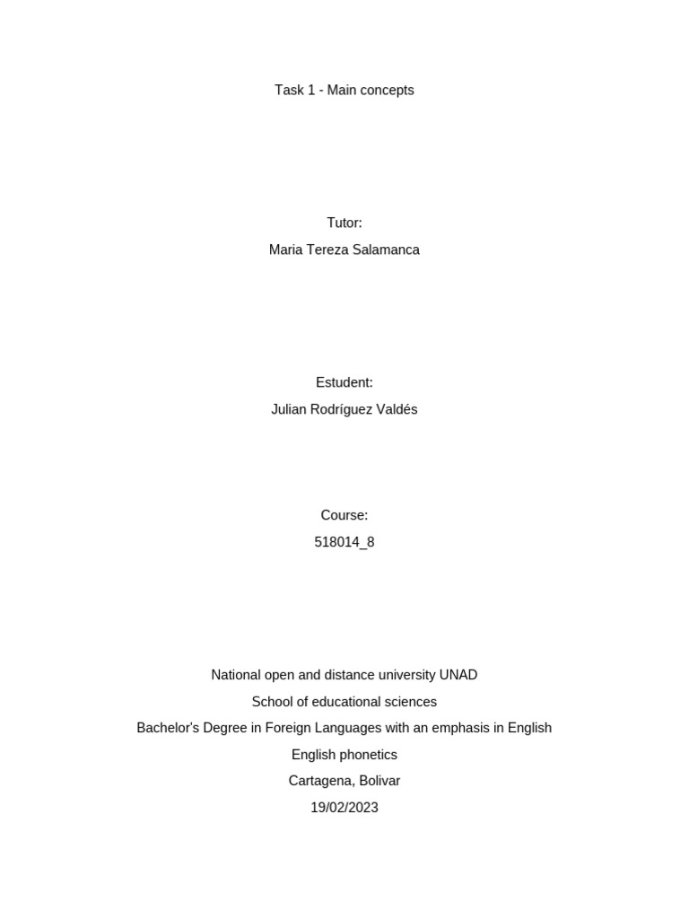 Task 1 - Julian Rodriguez | PDF | Phonetics | Phonology