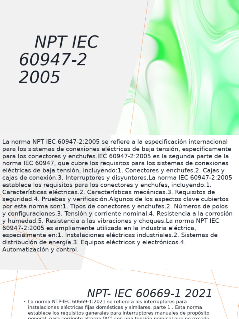 Norma. NPT Iec 60947-2 2005 | PDF