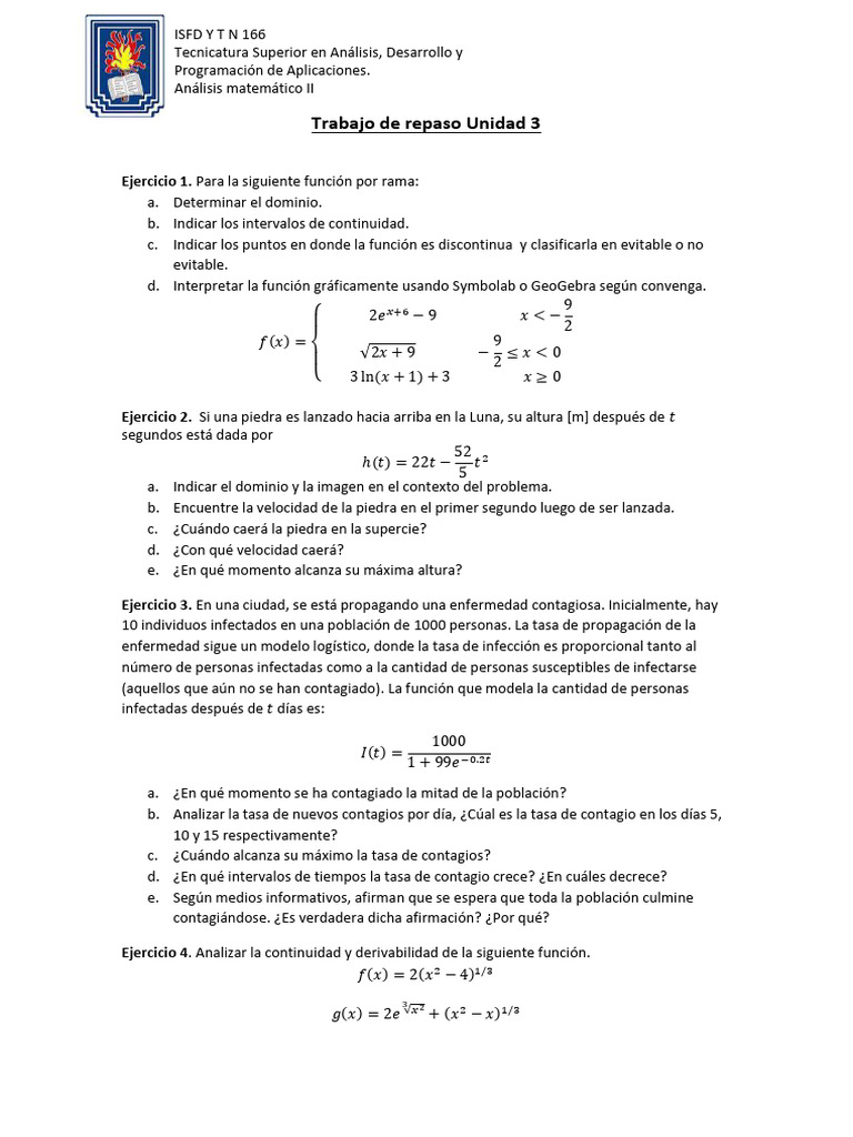 TP Repaso Unidad 3 - 2 | PDF | Conceptos matemáticos | Objetos matemáticos