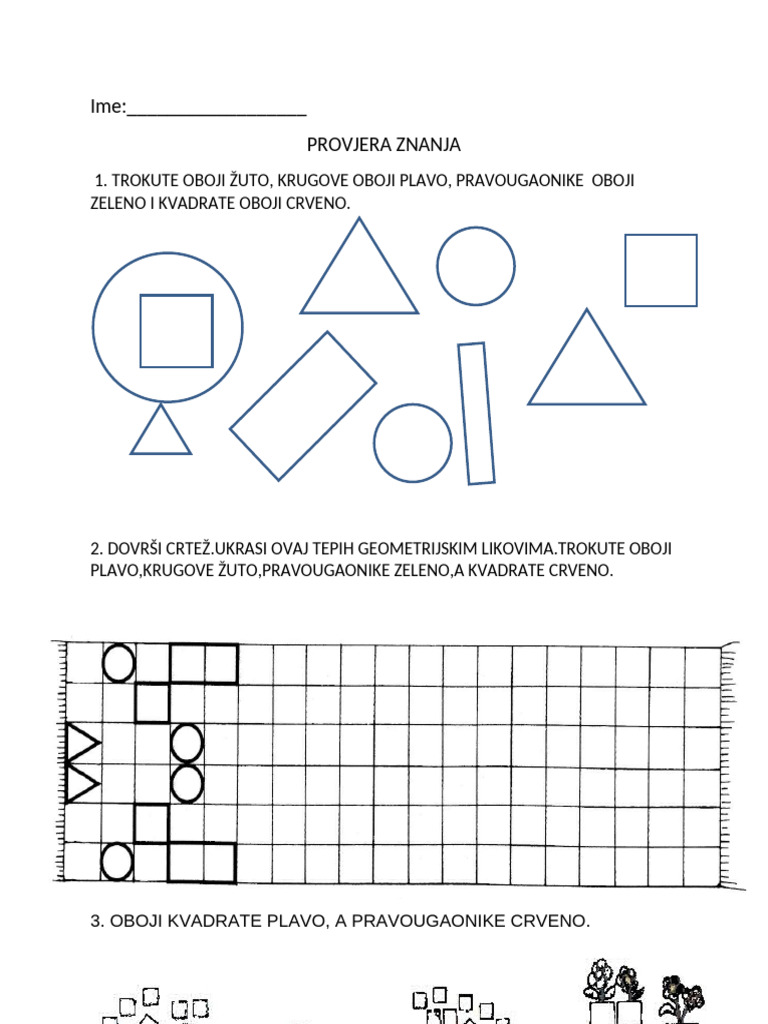 PROVJERA GEOMETRIJSKI LIKOVI | PDF