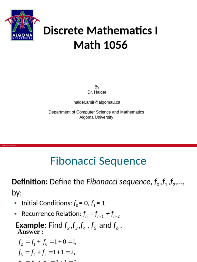 Week 6 Class 1 - Basic Structures & Recurrence Relation and Sequences ...