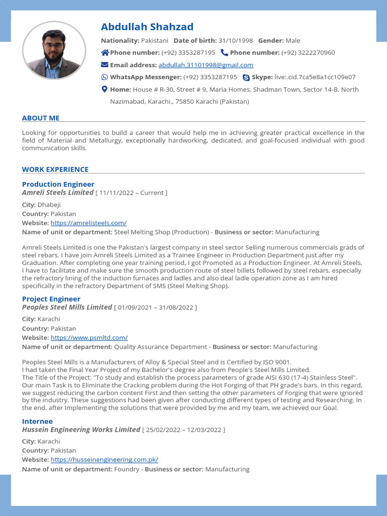 CV-Abdullah | PDF | Steel | Heat Treating