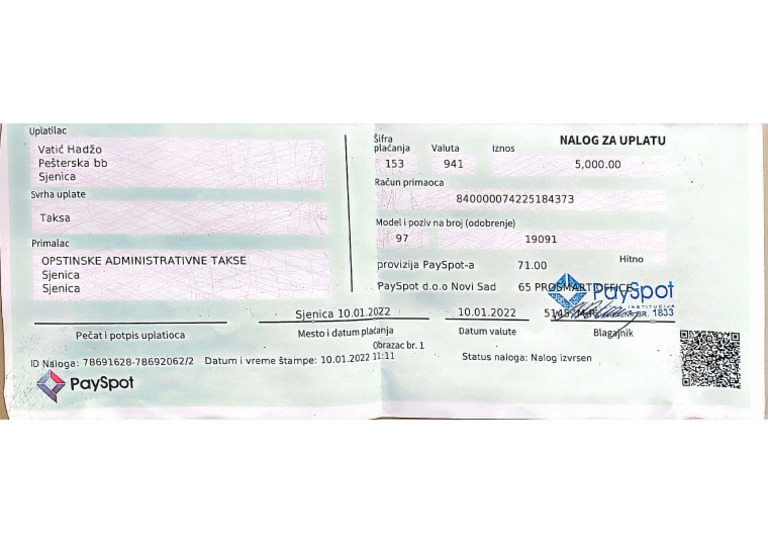 Taksa 5000 Za Vatic Hadzo | PDF